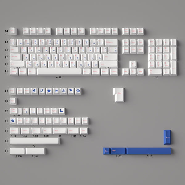 Pink and Blue White PBT Keycaps Cherry Profile – TypeHero